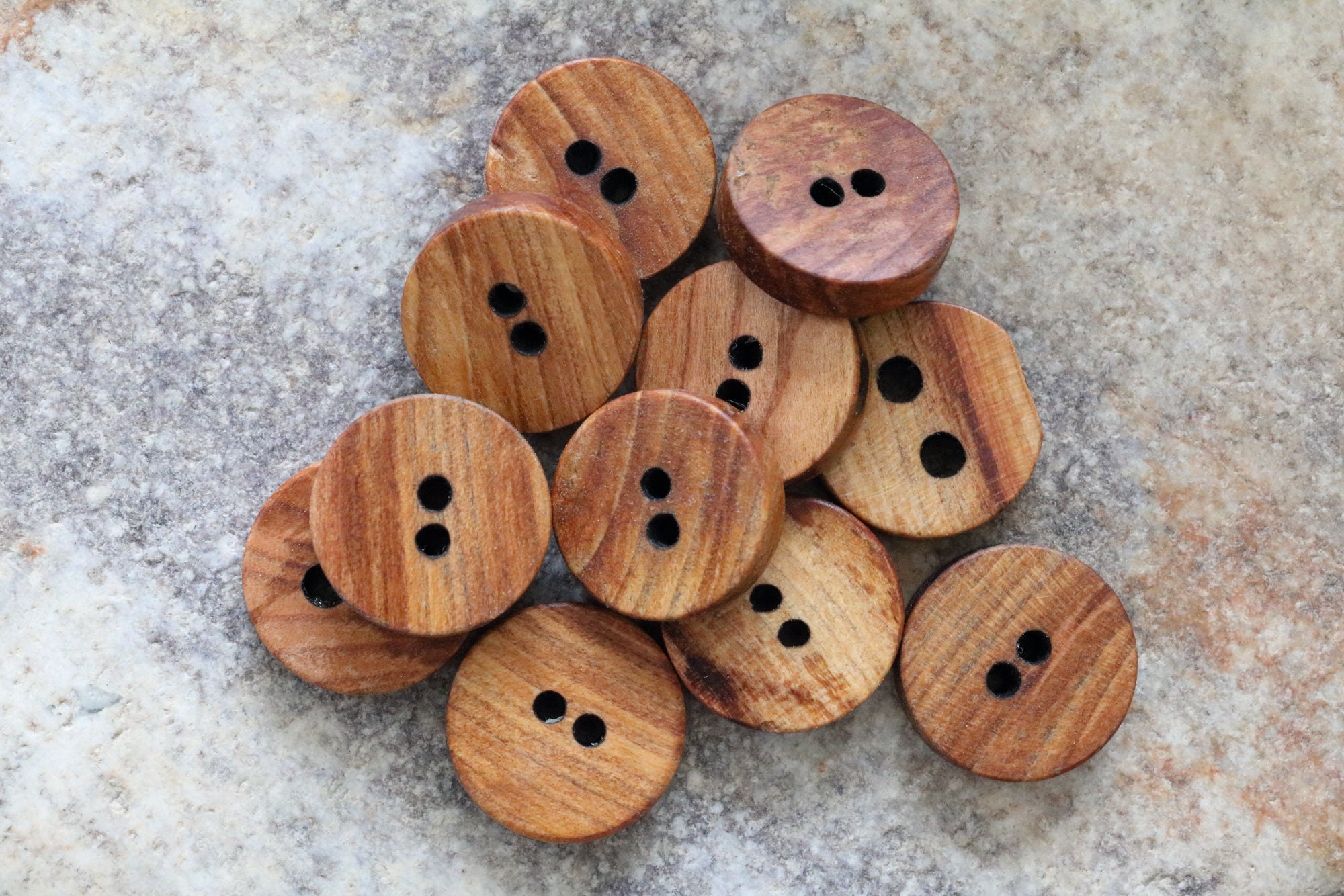 Large Aged Cherry Wood Buttons Custom Wood Button Custom | Etsy