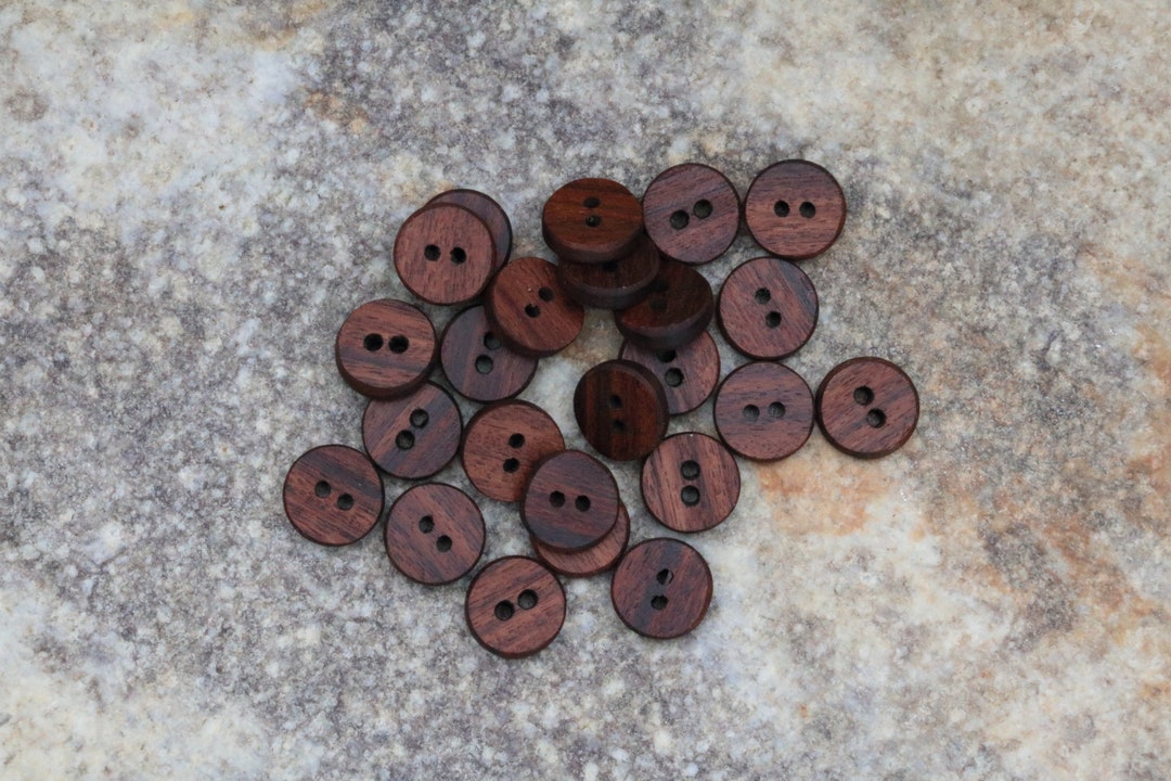 Tiny 9mm Pau Ferro Rosewood Shirt Buttons, Wooden Buttons, Shirt Cuff ...