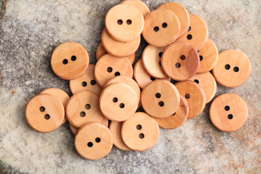 Medium 3/4 Inch Aged Juvenile Applewood Buttons, Handmade Classic ...