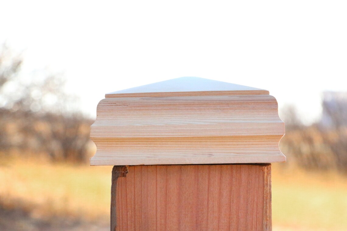 Extra Thick Solid Cedar Fence Post Caps With Profiled Edge, Newel Post ...