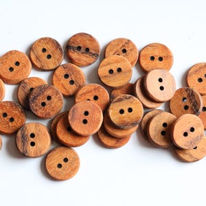 Special Sale Small Tigerwood Buttons, Classic Exotic Hardwood Buttons ...