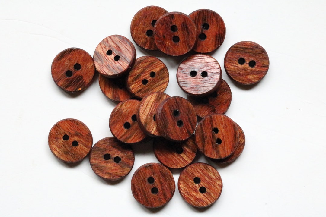 Small Carribean Rosewood Shirt Buttons, Classic Exotic Hardwood Buttons ...