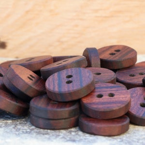 Pau Ferro Rosewood Buttons: 3/4 Inch Hardwood Garment Button - Etsy