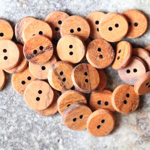 Special Sale Small Tigerwood Buttons, Classic Exotic Hardwood Buttons ...