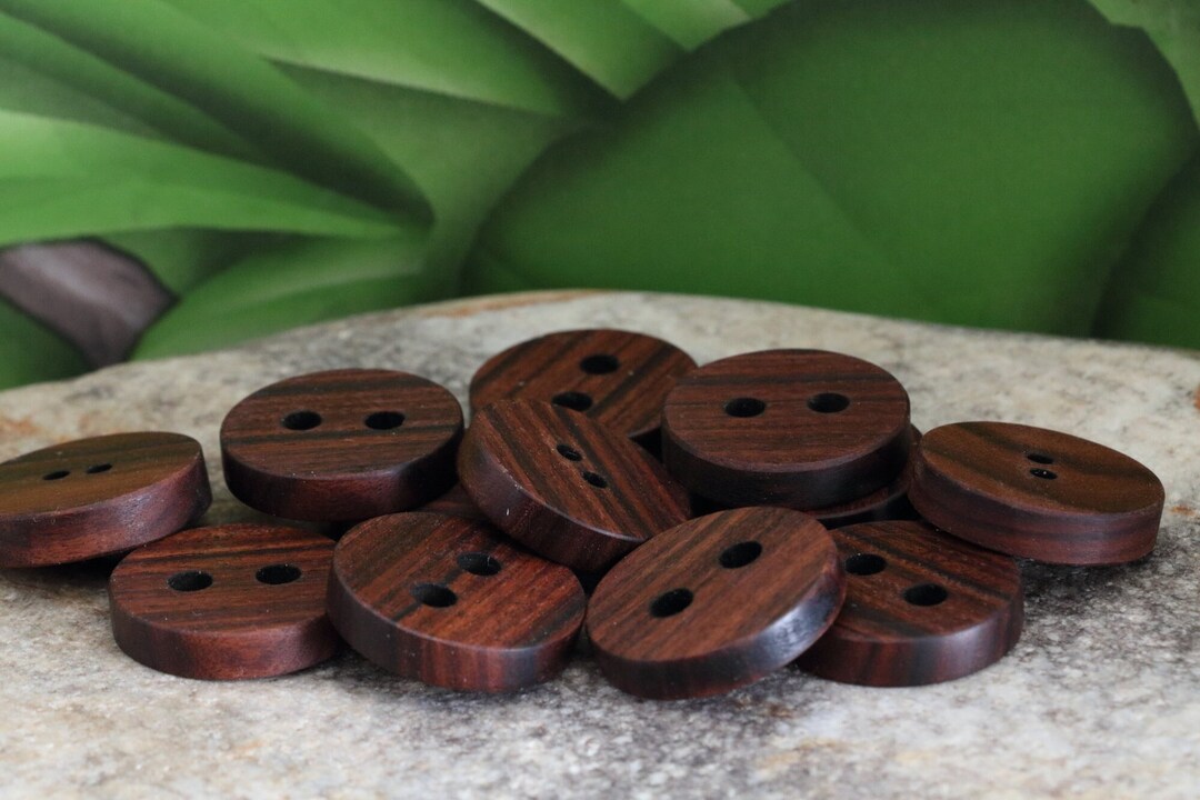 Large Pau Ferro Hardwood Buttons, Custom Wood Button, Custom Garment ...