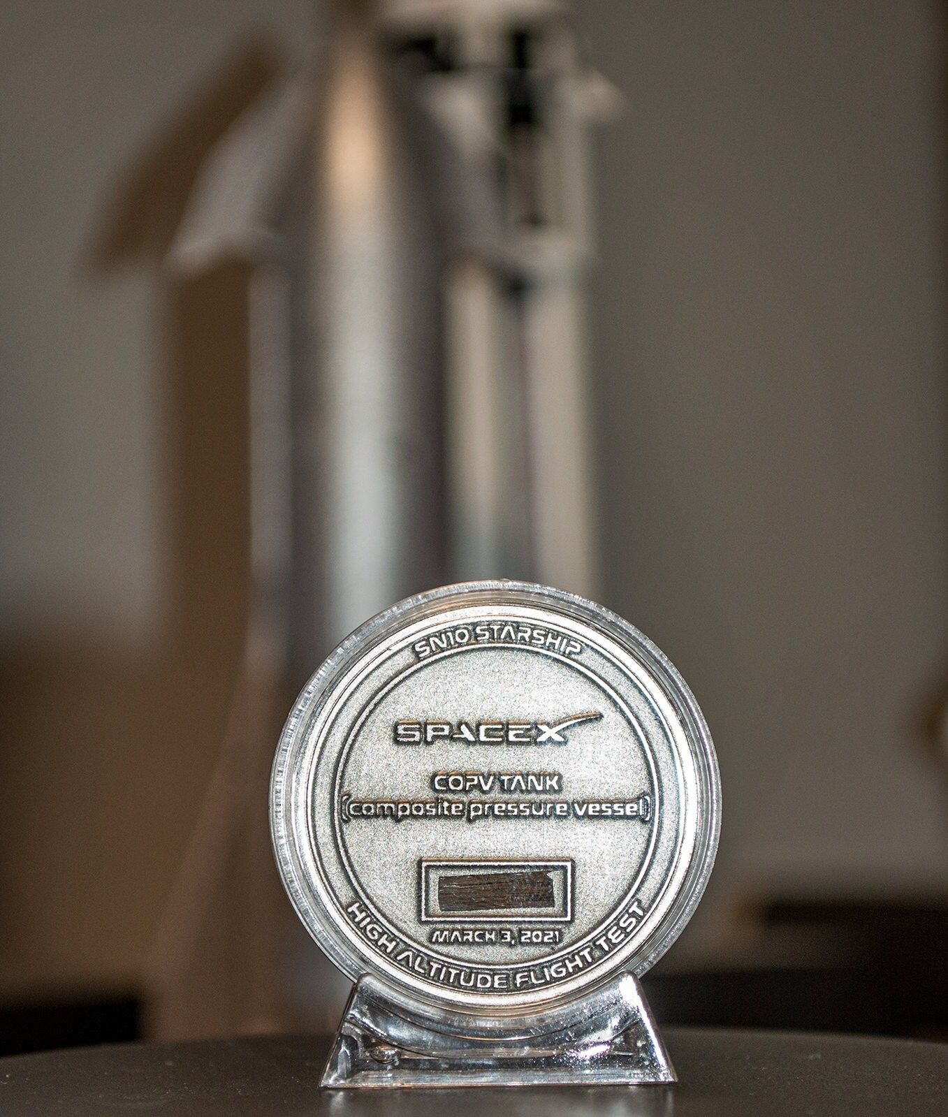 Spacex SN10 Commemorative Coin With Original COPV Tank Piece - Etsy