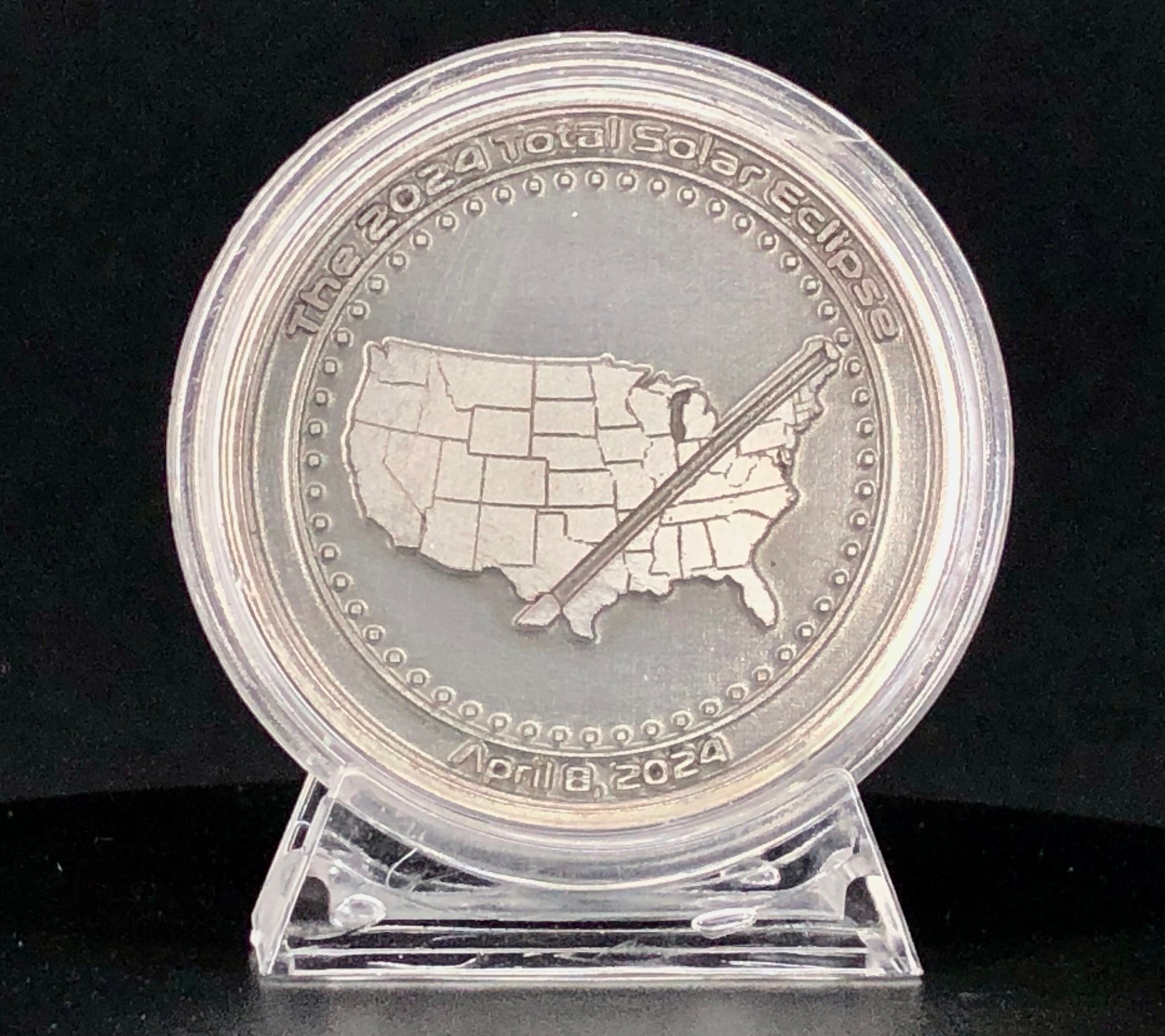 Solar Eclipse 2024 Commemorative Coin. 40mm or 1.57 Inch With Case. - Etsy