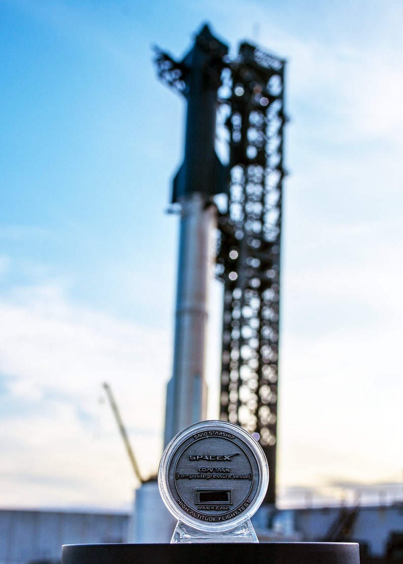 Spacex SN10 Commemorative Coin With Original COPV Tank Piece - Etsy