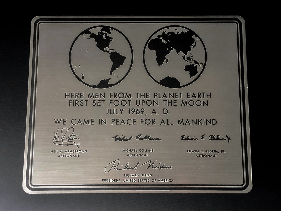 APOLLO 11 NASA LUNAR Landing Plaque - Etsy