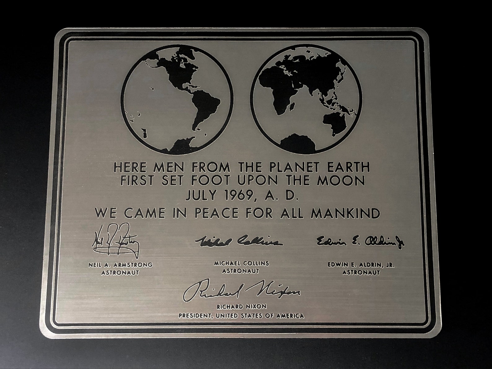 APOLLO 11 NASA LUNAR Landing Plaque - Etsy UK