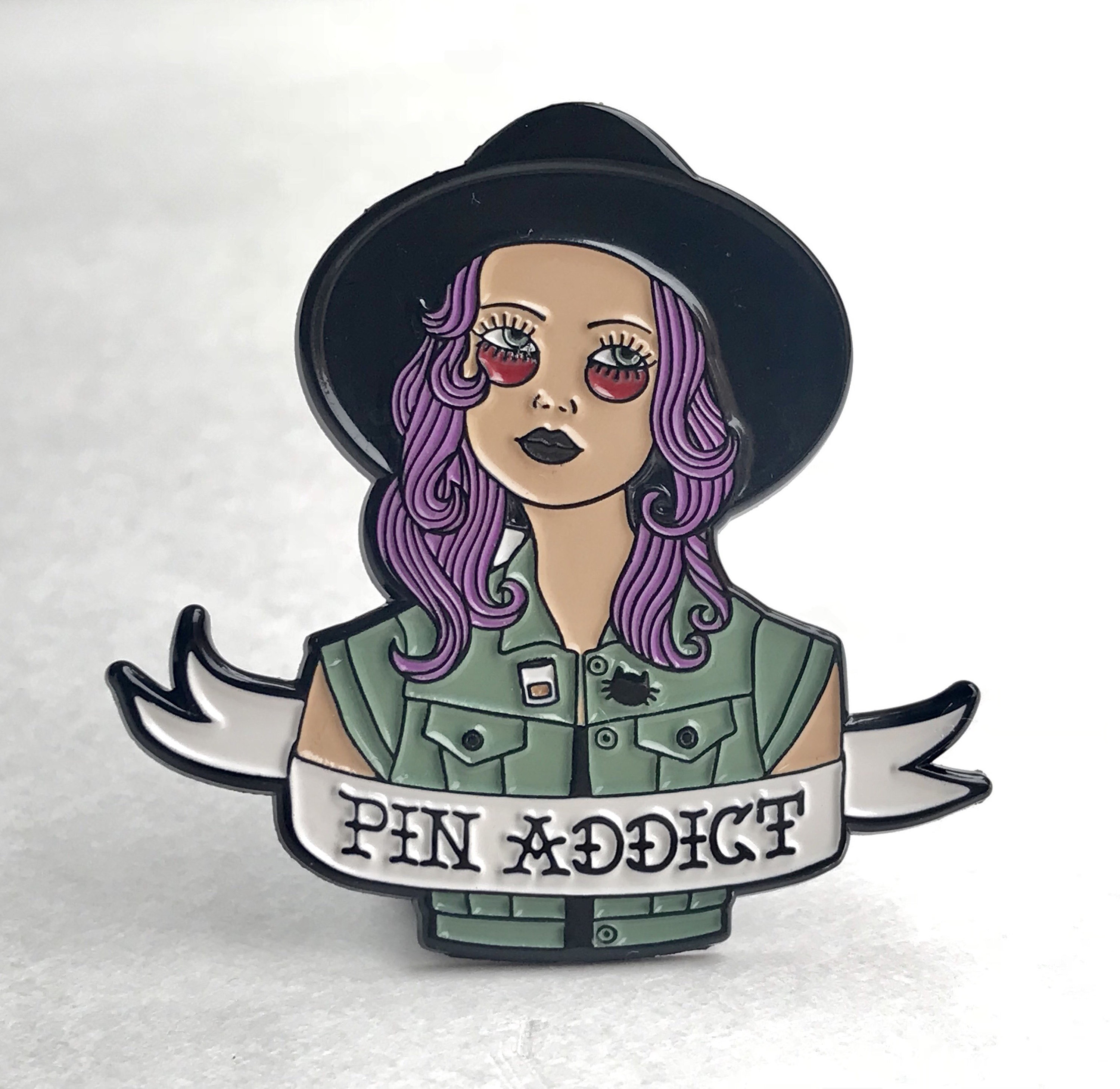 Pin Addict Lady Enamel Pin - Etsy