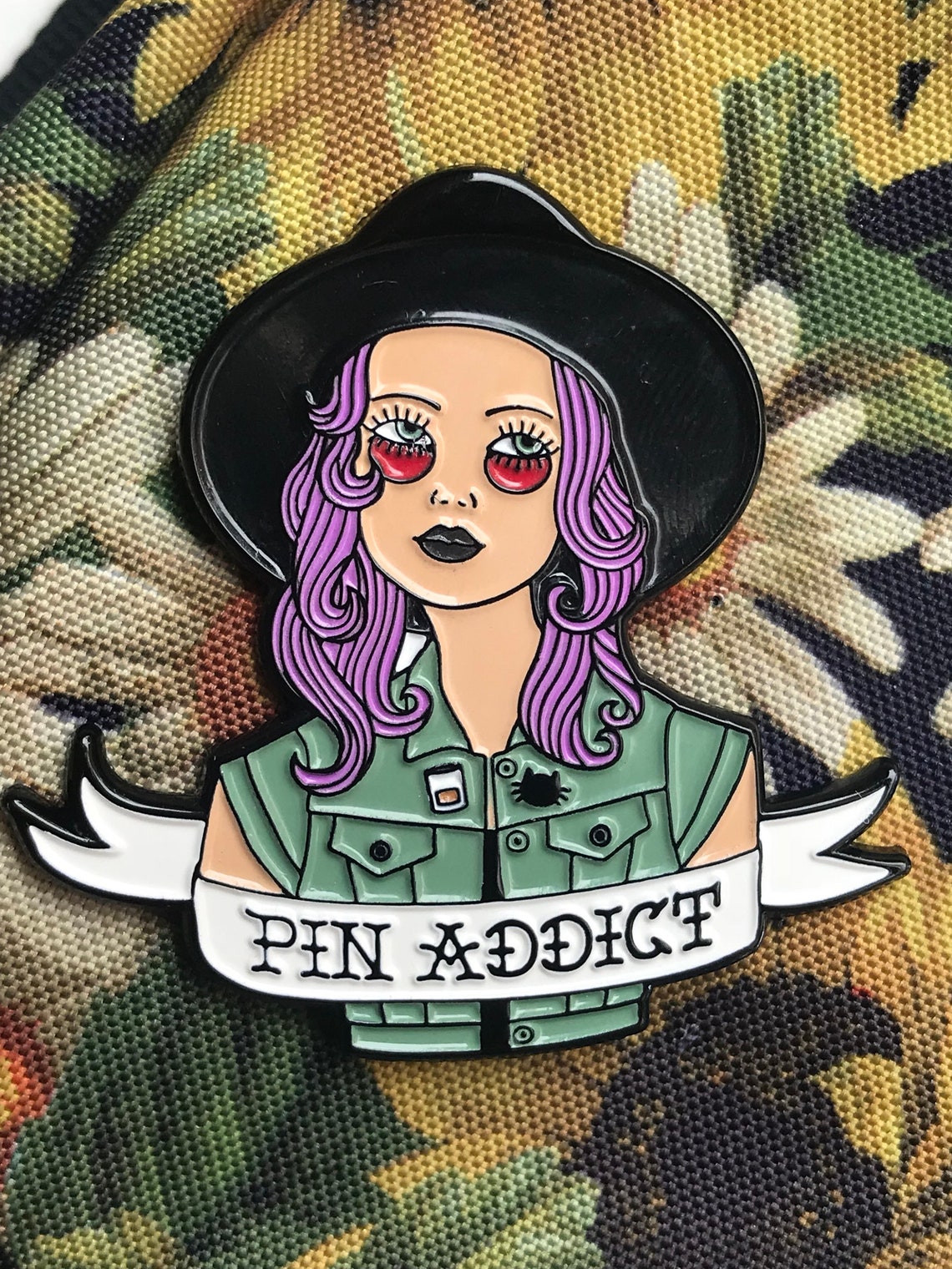 Pin Addict Lady Enamel Pin | Etsy