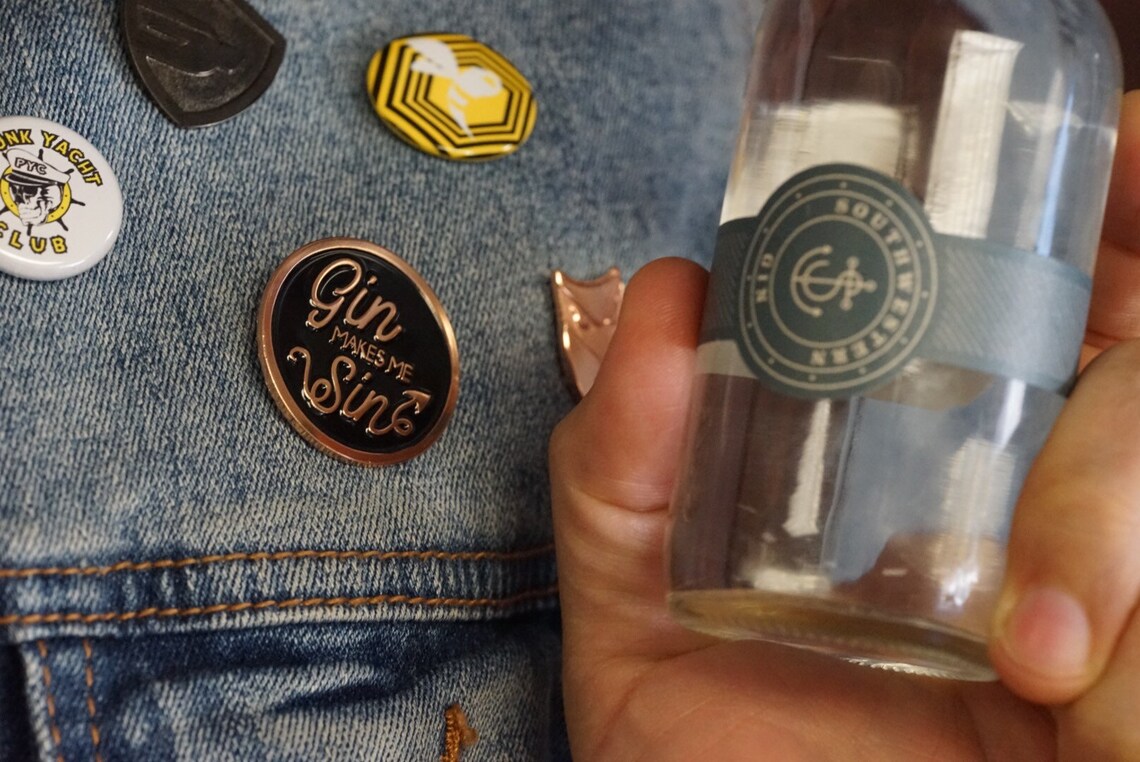 Gin Makes Me Sin Pin | Etsy