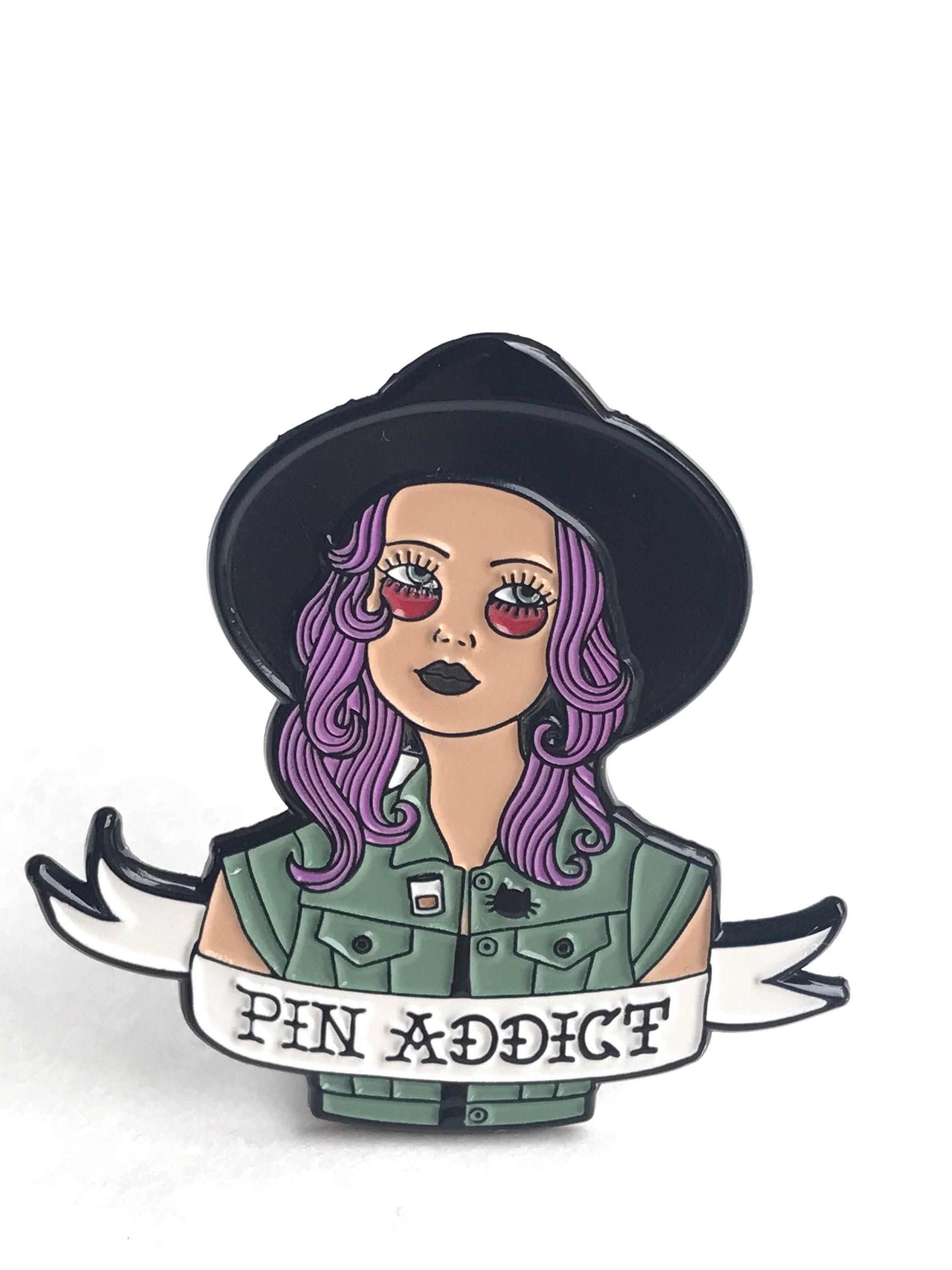 Pin Addict Lady Enamel Pin - Etsy