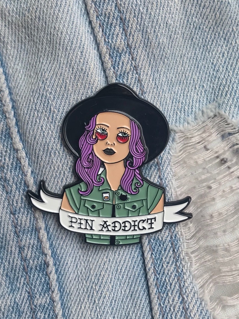 Pin Addict Lady Enamel Pin | Etsy