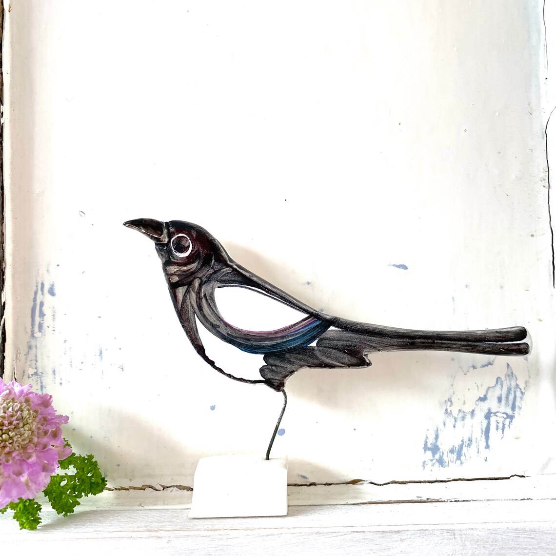 Magpie Pottery Ornament - Etsy UK