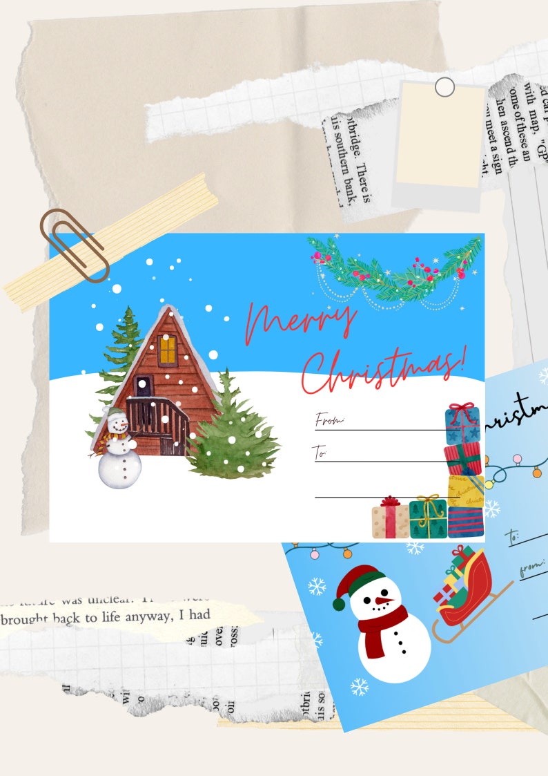 Merry Christmas Card DIGITAL Download Beautiful Printable Christmas ...