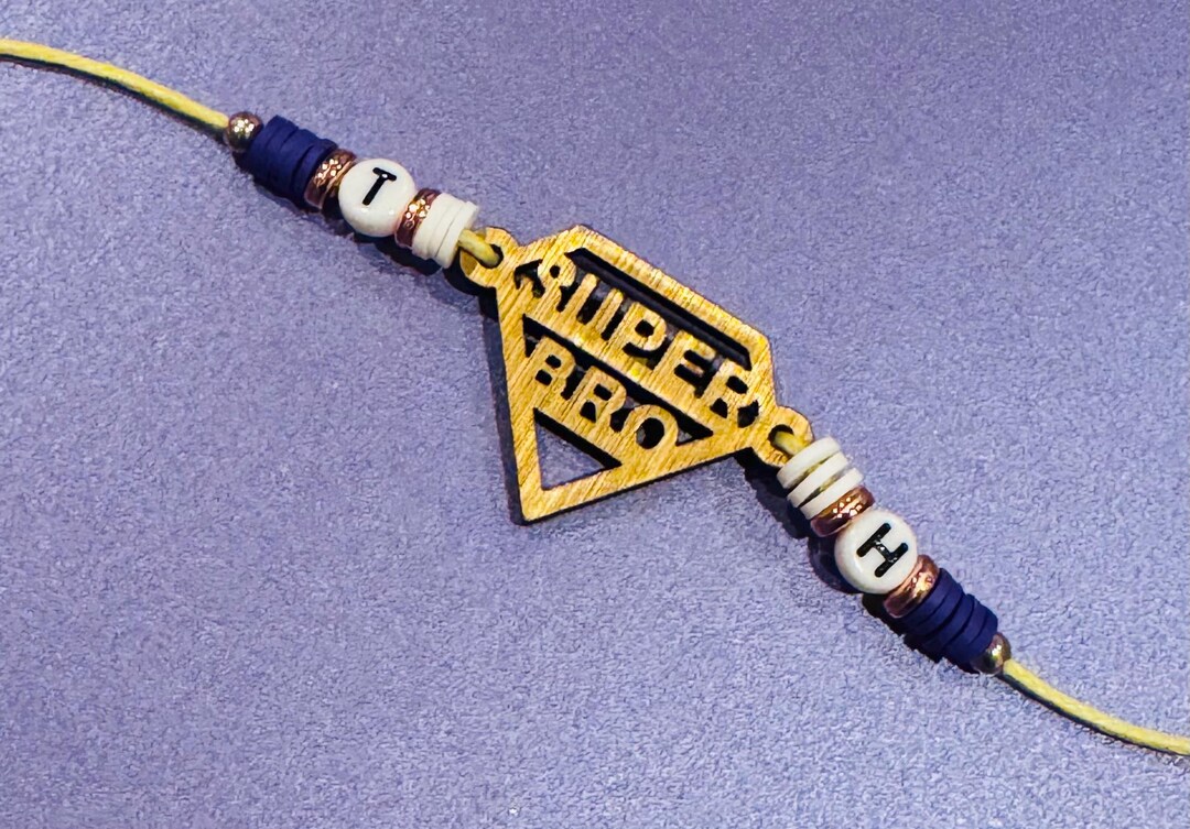 Super Bro Rakhi | Personalised Bracelet With Name or Initials | Raksha ...