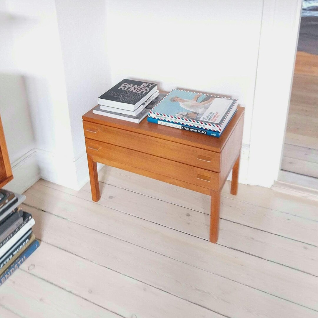 Teak Dresser Mid Century Entryway Table With Drawers Vintage Teak ...
