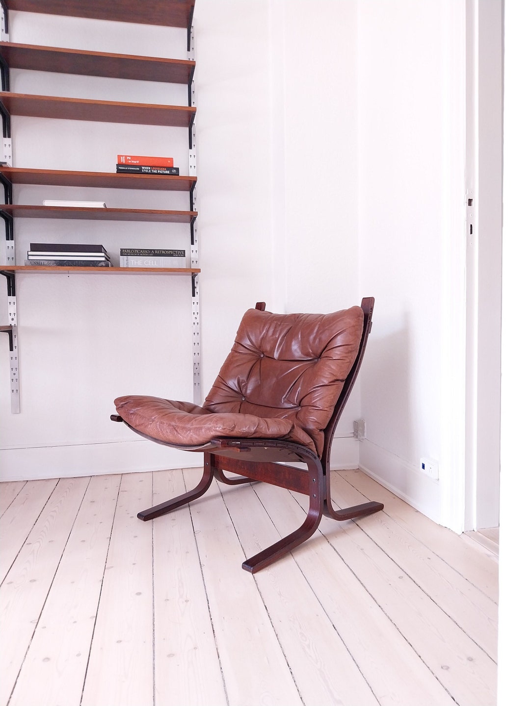 SIESTA Chair Mcm Lounge Chair, Mid Century Easy Chair, Brown Leather ...