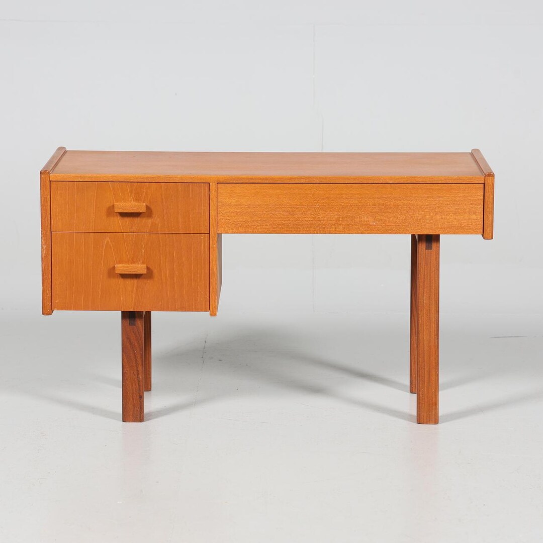 Danish Teak Entryway Table With Drawers Mid Century Console Table ...