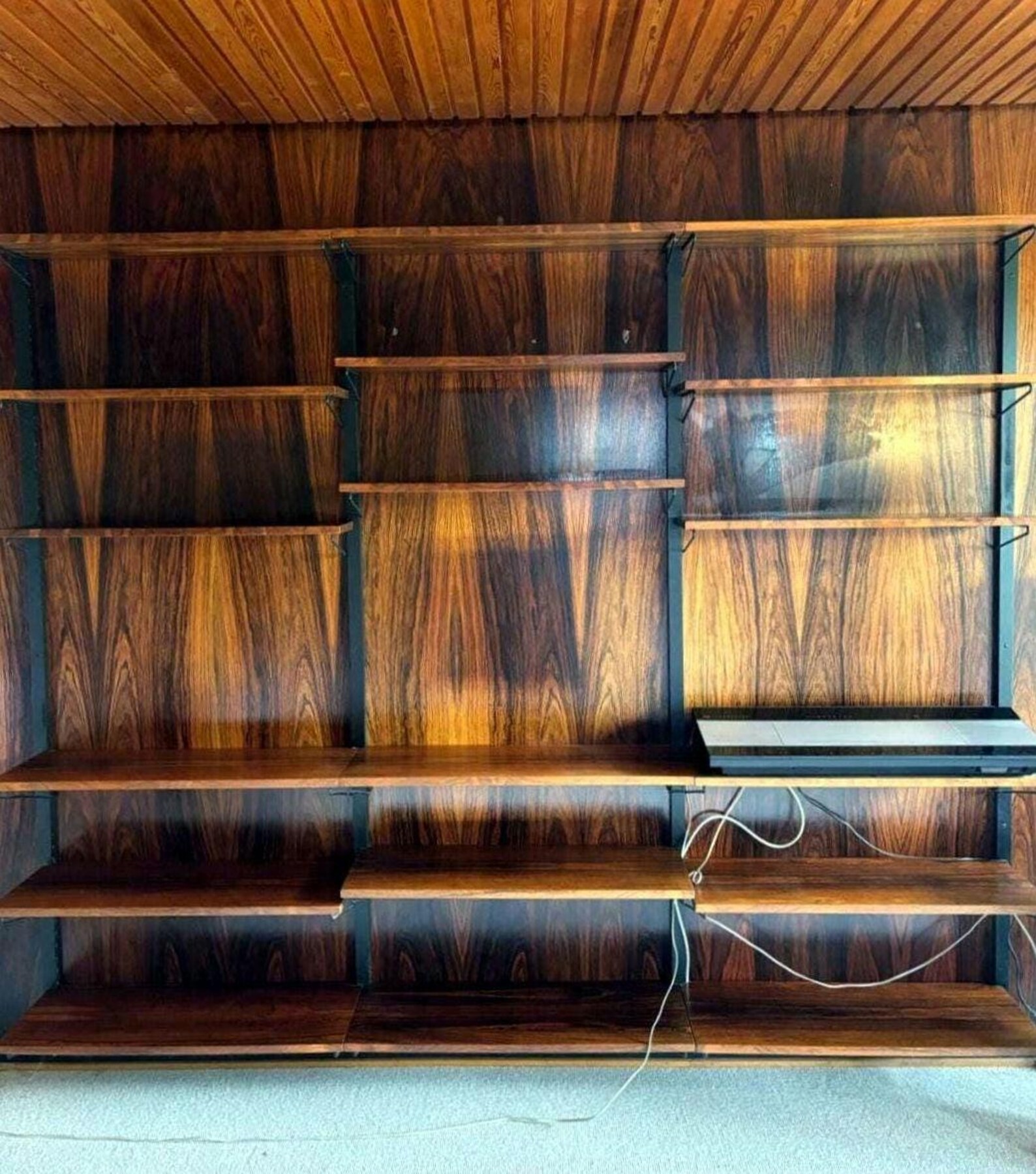 Danish Shelving Unit Mid Century Wall Unit Rosewood Shelving Unit Teak ...