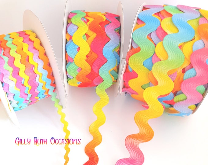 Habicraft Bright Pastel Rainbow Ric Rac Craft Haberdashery 4 10 & 25 Mm ...