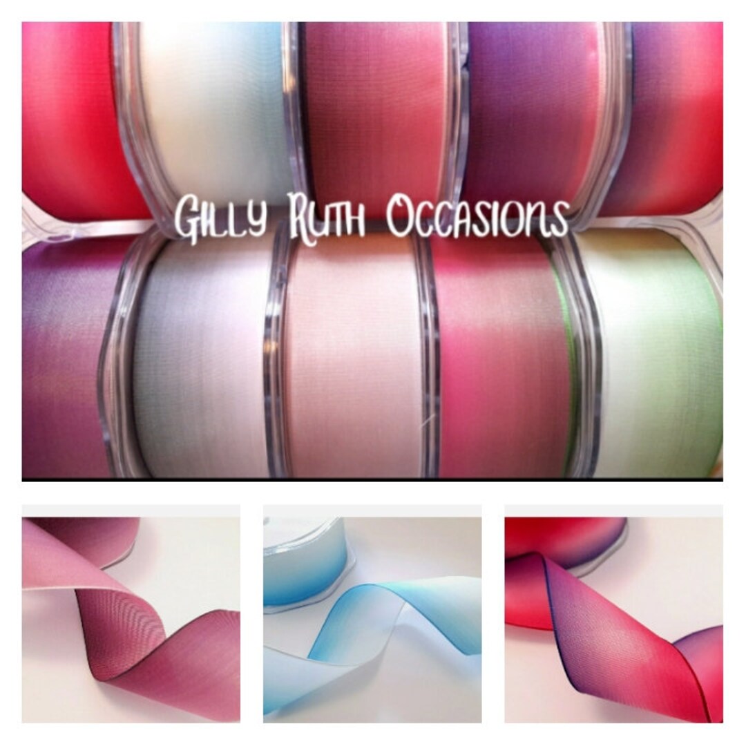 5 Meters of Eleganza Ombre Ribbon 38mm Birthday Floral Gift Wrap Bow ...