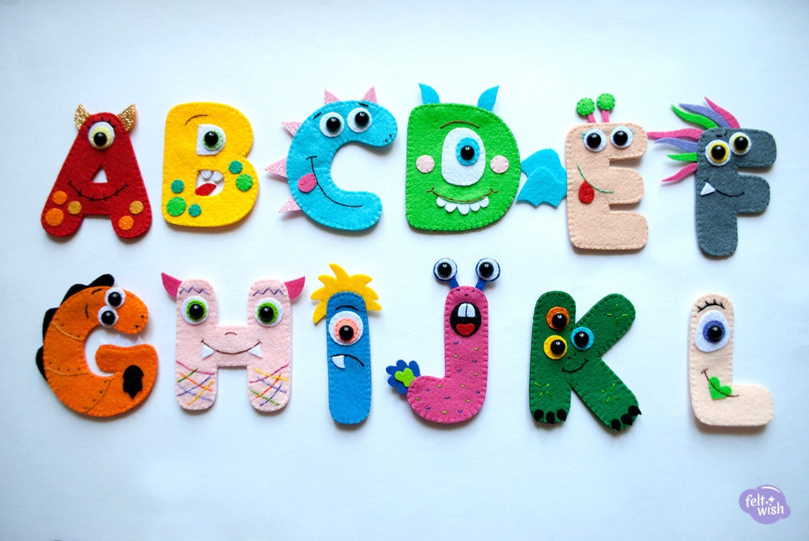 Monster Alphabet / Felt Alphabet / Felt Letters ABC / Letters - Etsy