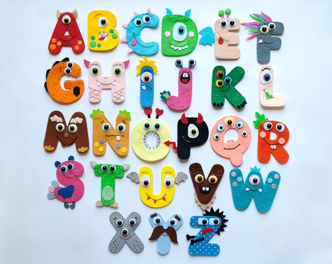 Monster Alphabet / Felt Alphabet / Felt Letters ABC / Letters Monsters ...