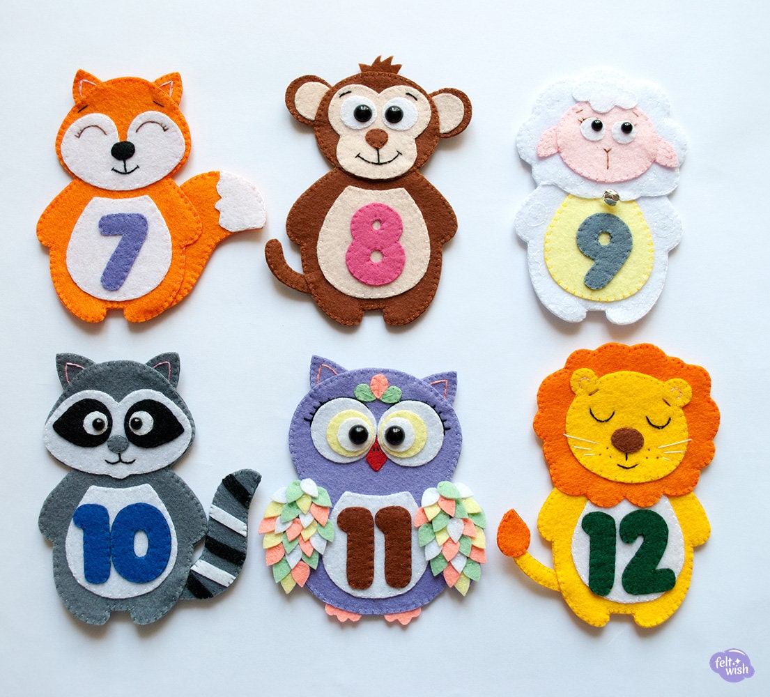 Felt Numbers / Animal Numbers / Animals / Pets / Numbers of - Etsy