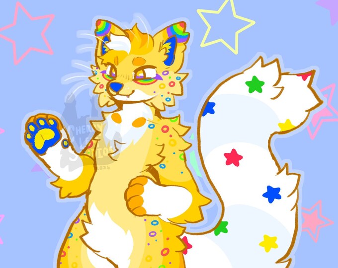 Digital Rainbow Red Panda Anthro Furry Adopt Furry Fandom Adoptable ...