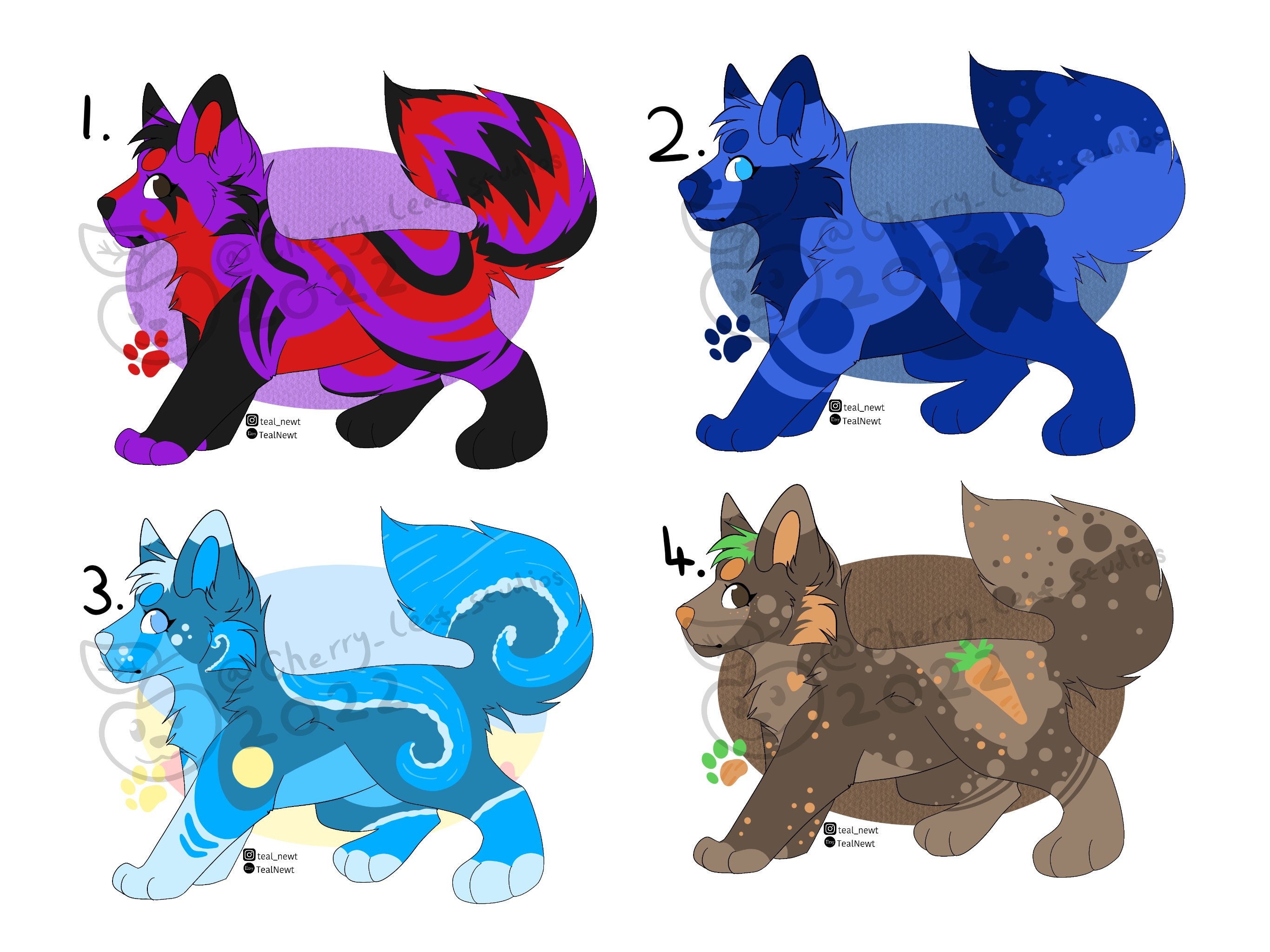 Digital Fursona Character Adopts! Art & Collectibles Drawing ...