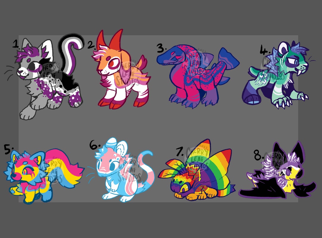 Digital Pride Adopts Furry Art Fursona Character Adopt Design - Etsy UK