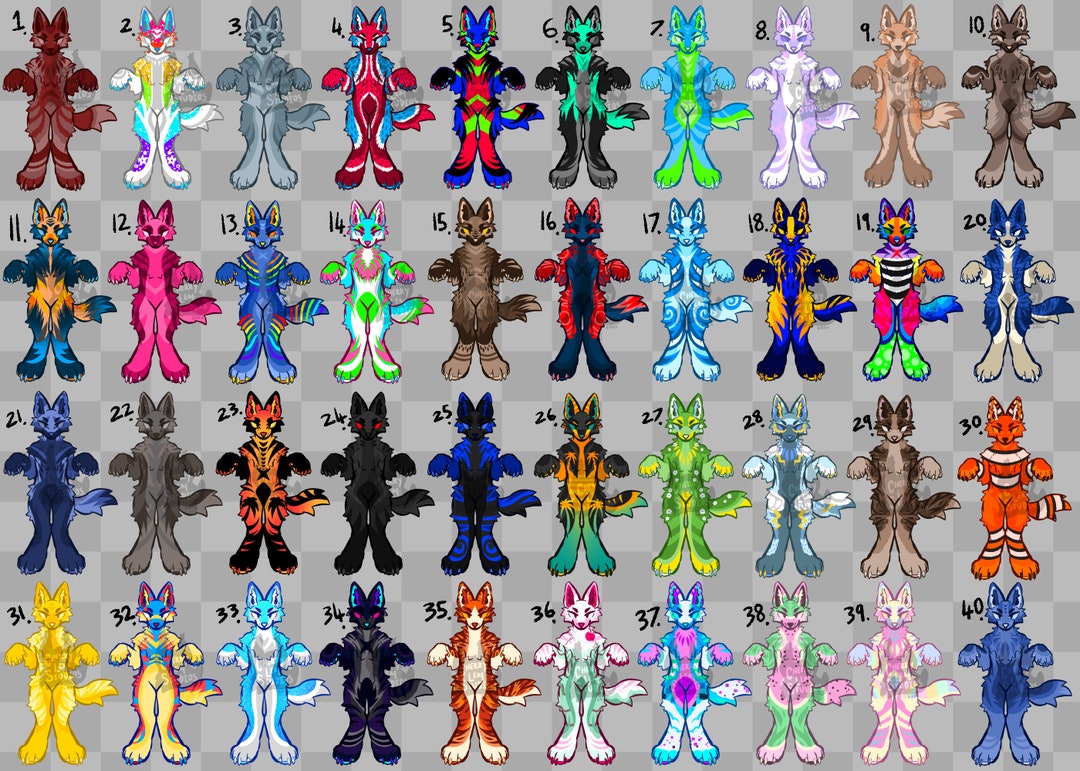 Furry Fursona Character Adopts OC Adopt Furry Fandom Designs - Etsy