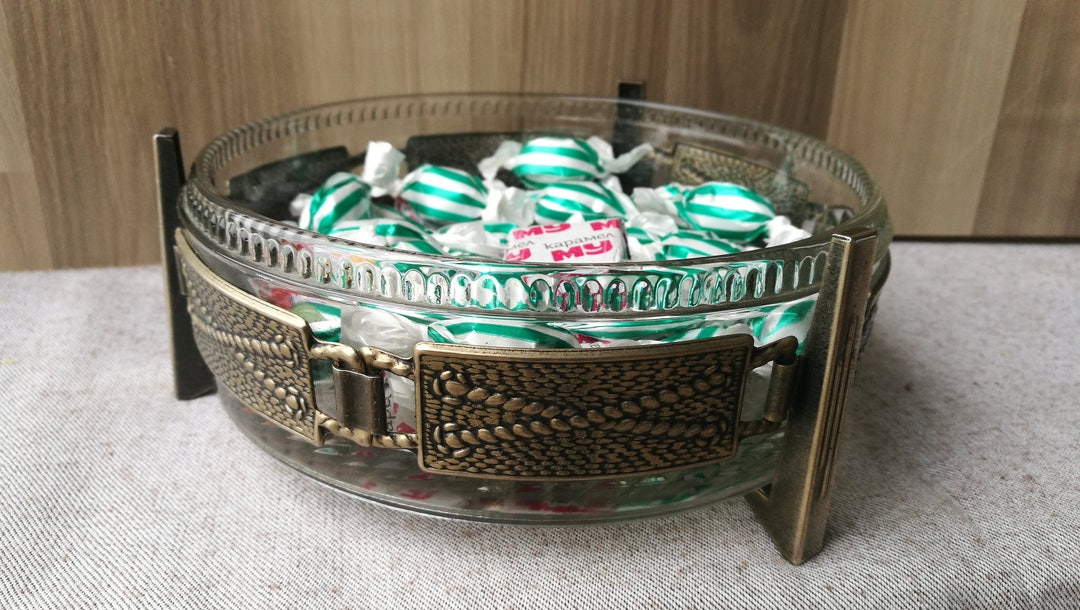 Glass Candy / Vintage Glass / Glass Candy Bowl / Candy Container ...