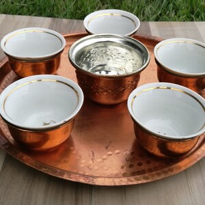 Copper Tea Set /copper Coffee Set for 6 People /vintage Copper Tea Set ...