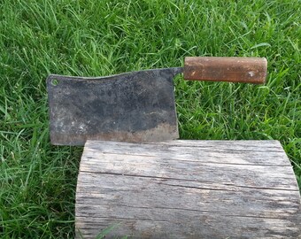 Vintage Cleaver / Meat Cleaver / Meat Knife / Big Knife / Antique Meat ...