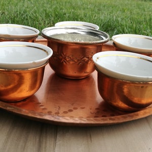 Copper Tea Set /copper Coffee Set for 6 People /vintage Copper Tea Set ...