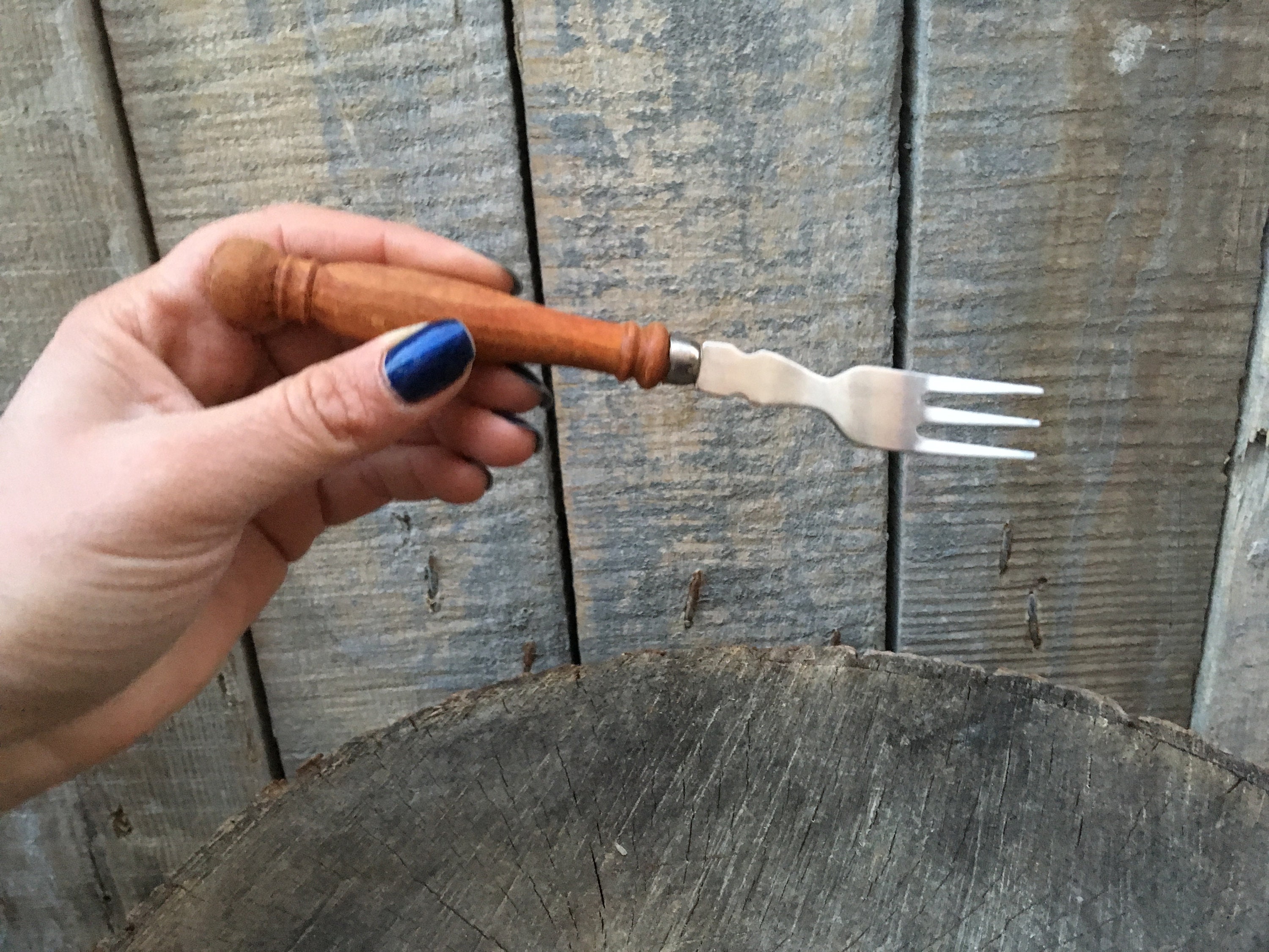 Set of 6 Forks /wooden Cutlery /dinner Table /vintage Kitchen /wooden ...
