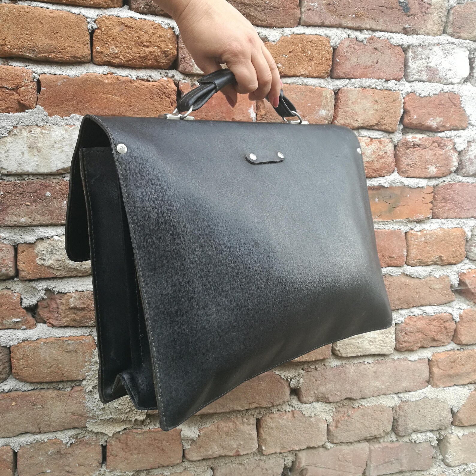 Man Bag / Business Bag / Leatherette Bag / Black Bag / Unique Bag ...
