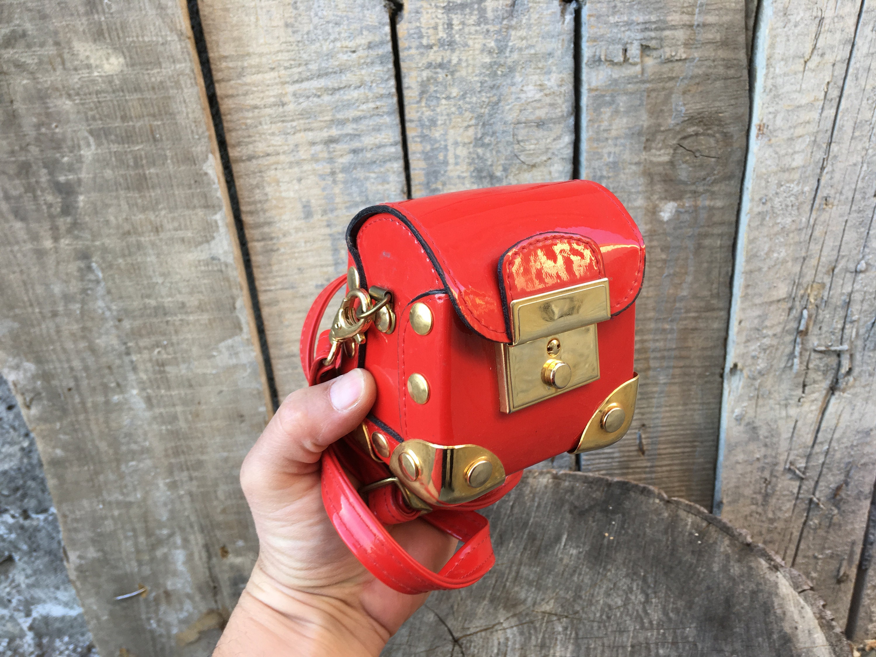 Red Leatherette Bag /leatheretter Bag /shoulder Bag /handmade - Etsy