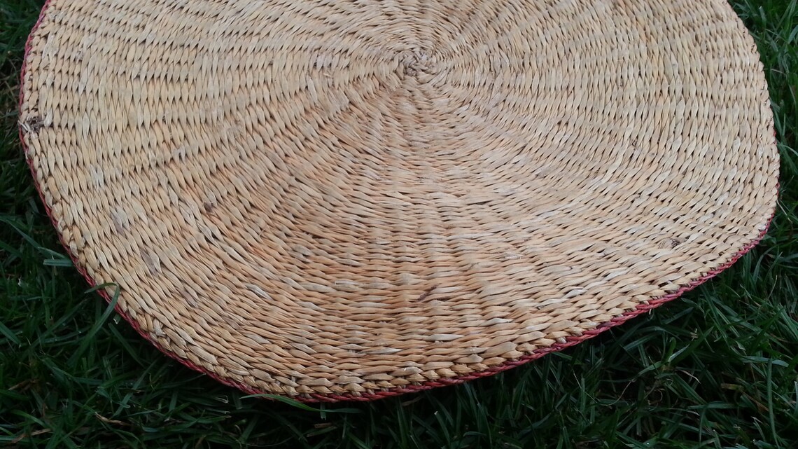 Straw Pad / Wicker Backing / Serving Tray / Round Doily / - Etsy