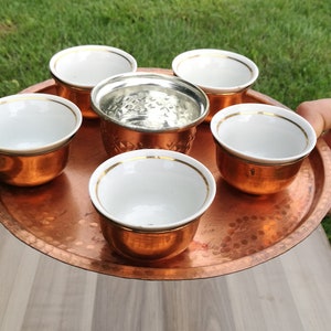 Copper Tea Set /copper Coffee Set for 6 People /vintage Copper Tea Set ...