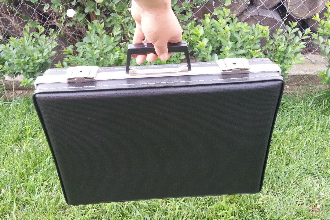 Vintage Document Case /black Suitcase for Documents /retro Suitcase ...