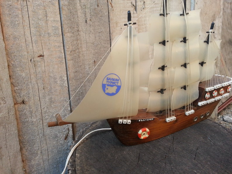 Vintage Night Lamp / Wooden Ship Model Lamp / Home Decoration/night ...