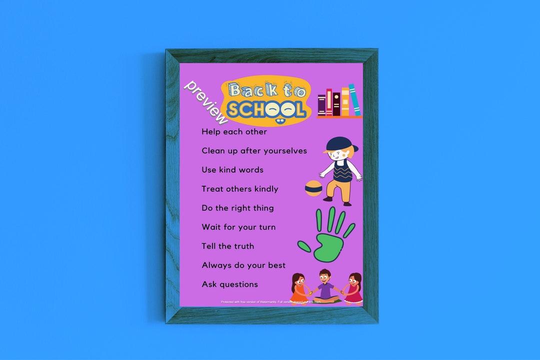 Printable Classroom Back to School Poster 2020 Wall Art Decoration ...