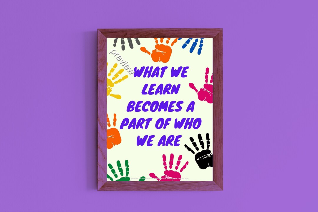Printable Classroom Colorful Hand Prints Kids Inspirational Poster 2020 ...