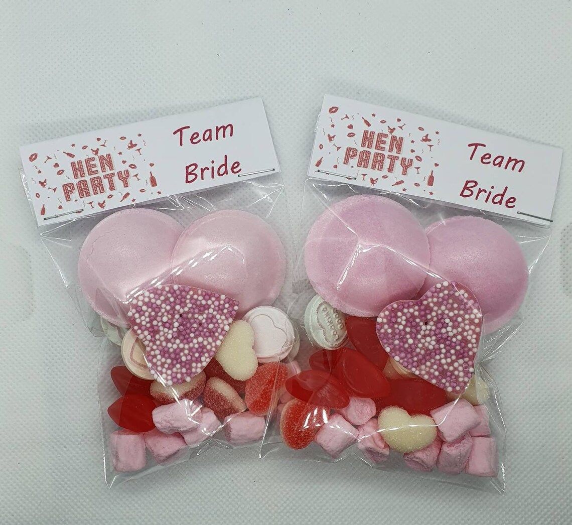 Hen Party Favours Bags Team Bride Favours. Hen Party Sweets - Etsy UK