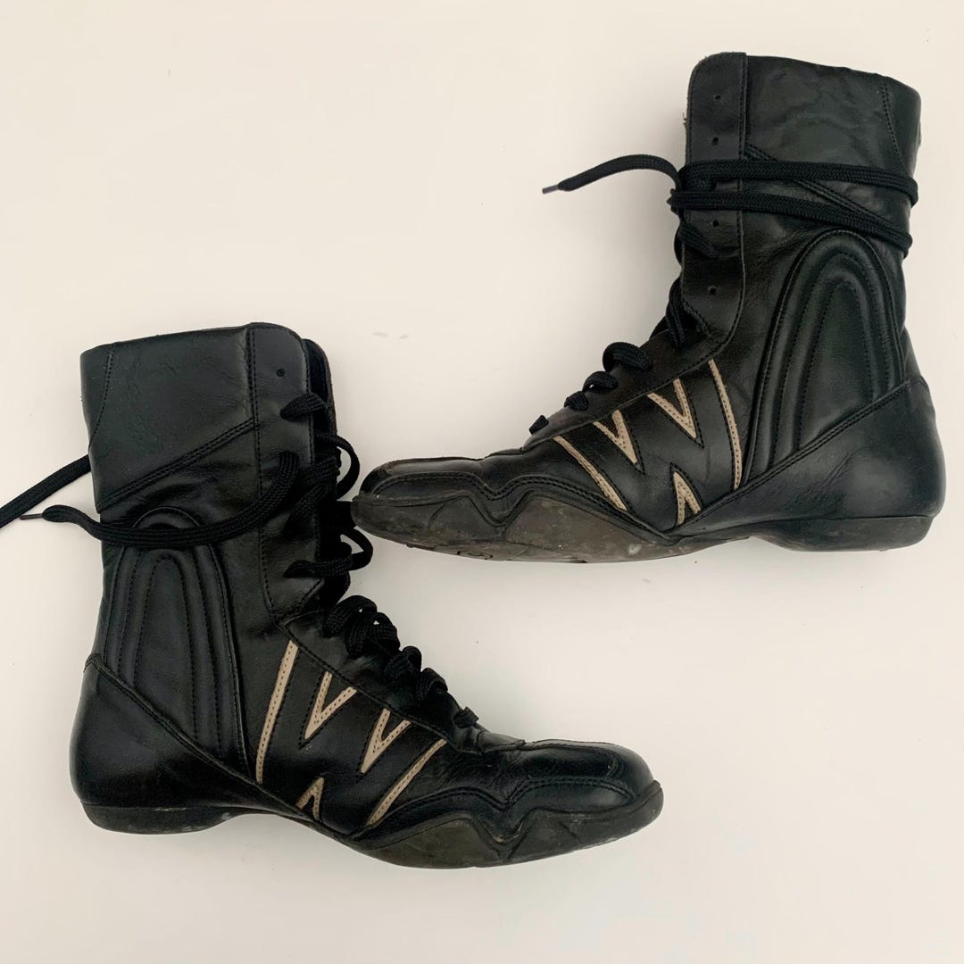 90s Walter Van Beirendonck Black Leather Boxing Boots - Etsy